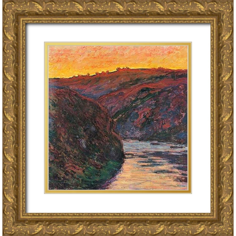 Monet, Claude 15x15 Gold Ornate Wood Framed with Double Matting Museum ...