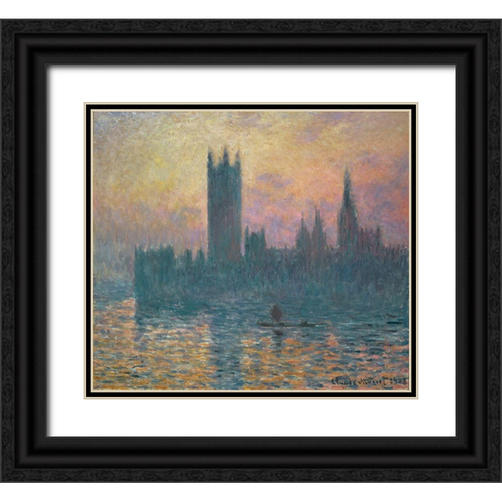 Monet, Claude 16x15 Black Ornate Wood Framed with Double Matting Museum ...