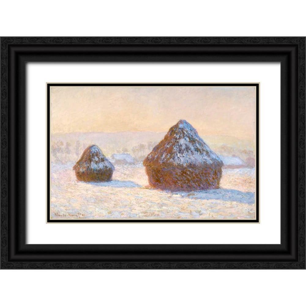Monet, Claude 18x13 Black Ornate Wood Framed with Double Matting Museum ...