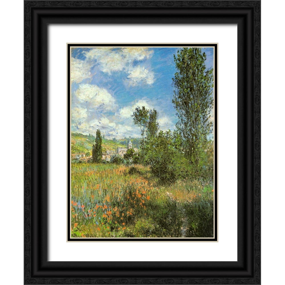 Monet, Claude 19x24 Black Ornate Wood Framed with Double Matting Museum ...