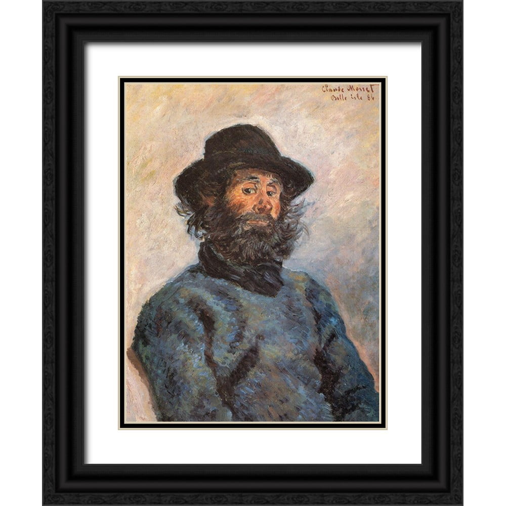 Monet, Claude 19x24 Black Ornate Wood Framed with Double Matting Museum ...
