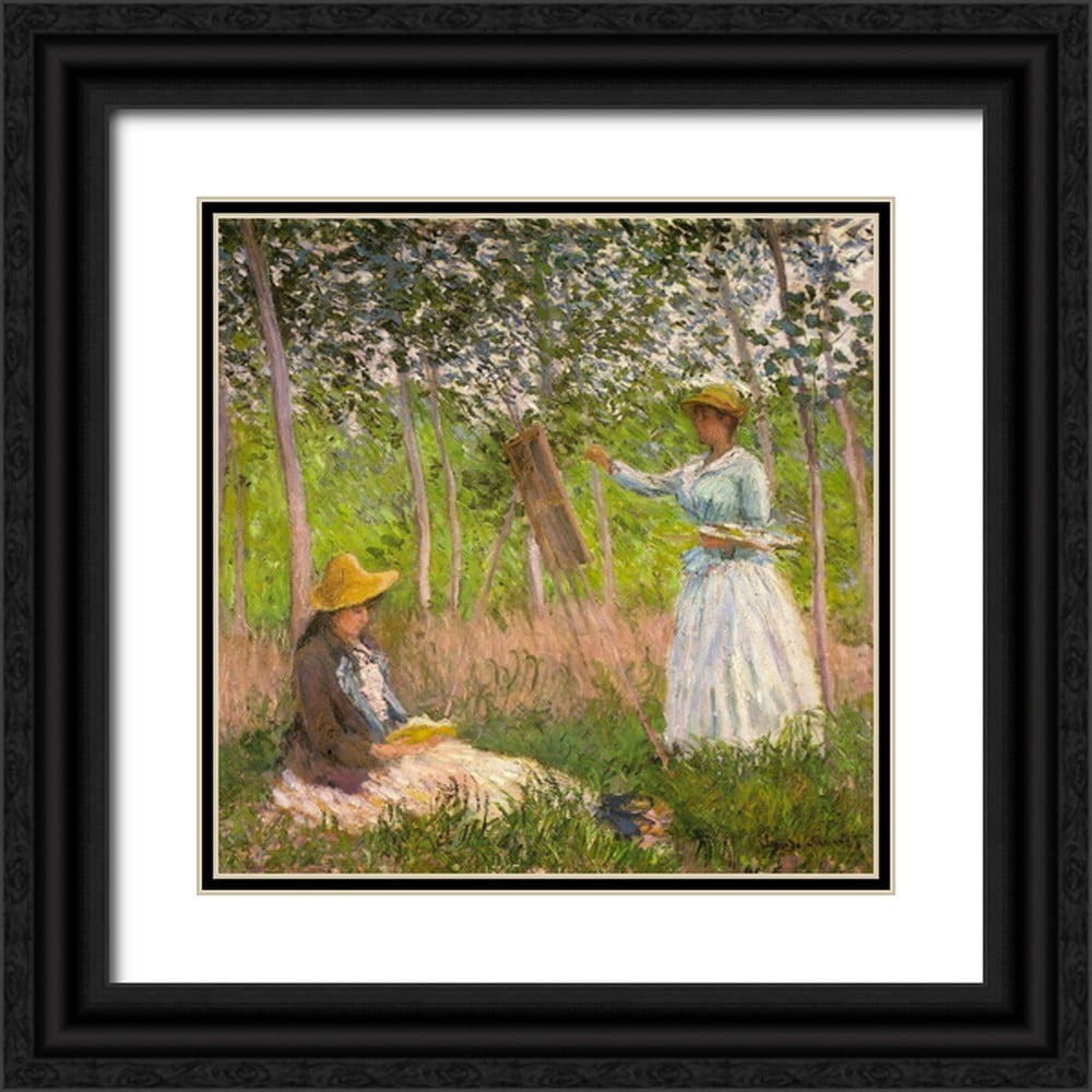 Monet, Claude 20x20 Black Ornate Wood Framed with Double Matting Museum ...