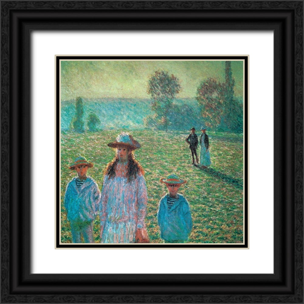 Monet, Claude 20x20 Black Ornate Wood Framed with Double Matting Museum ...
