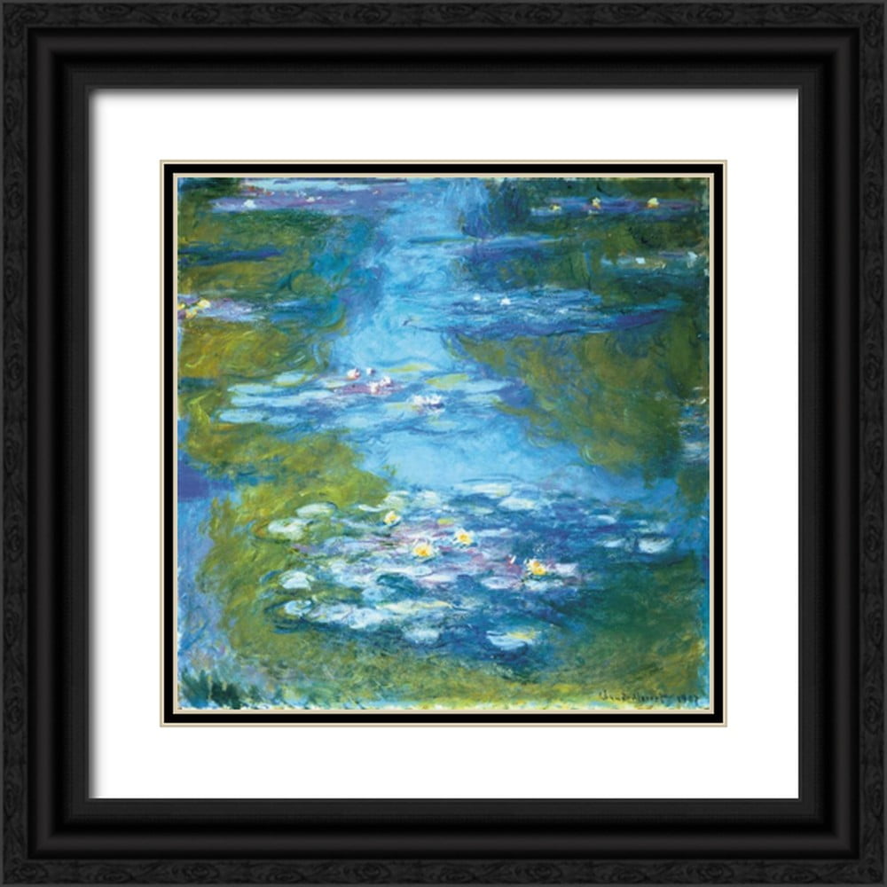Monet, Claude 20x20 Black Ornate Wood Framed with Double Matting Museum Art Print Titled ...
