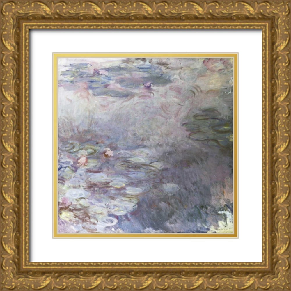 Monet, Claude 20x20 Gold Ornate Wood Framed with Double Matting Museum ...