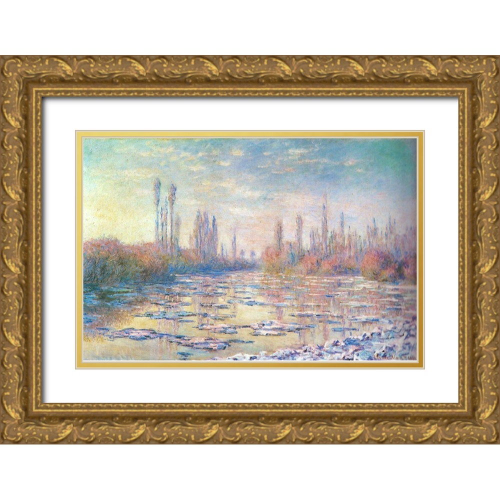 Monet, Claude 24x17 Gold Ornate Wood Framed with Double Matting Museum ...