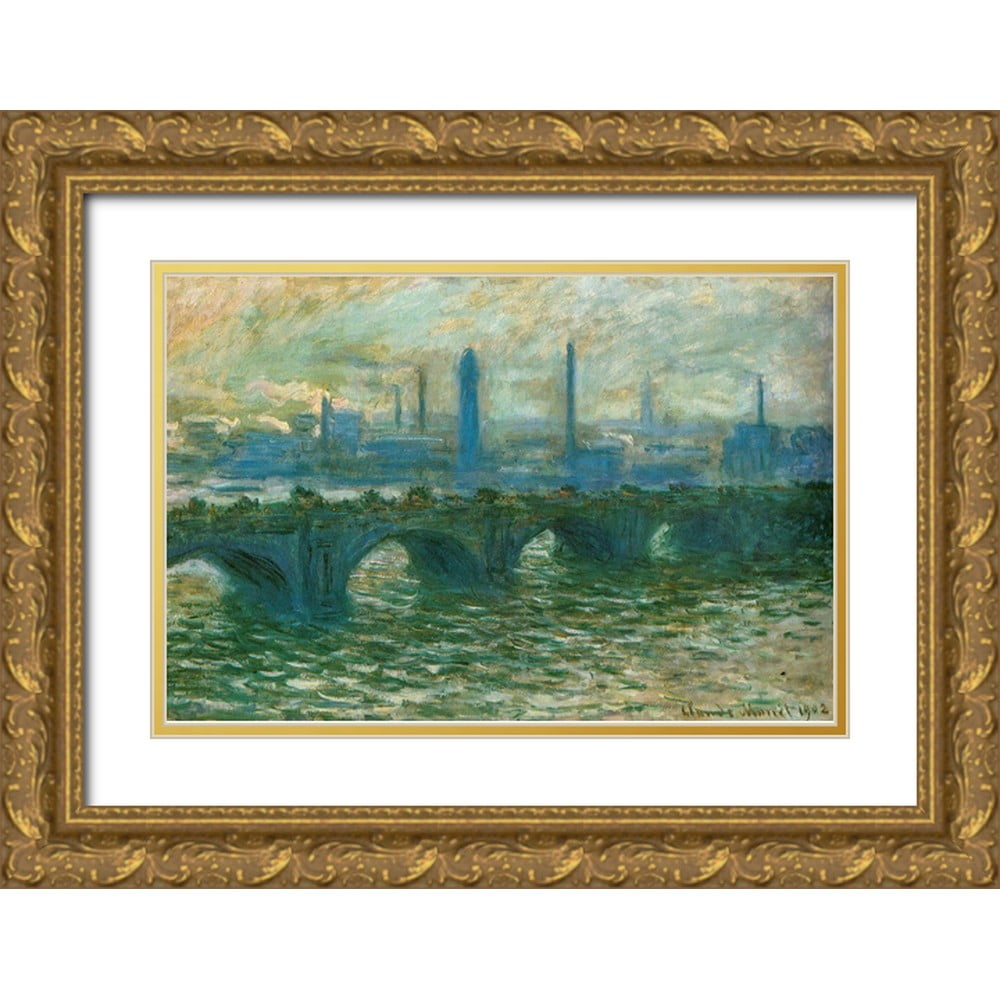 Monet, Claude 24x17 Gold Ornate Wood Framed with Double Matting Museum ...