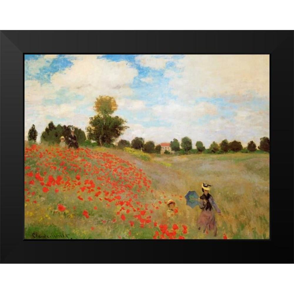 Monet, Claude 24x19 Black Modern Framed Museum Art Print Titled - Field Of Poppies - Les ...