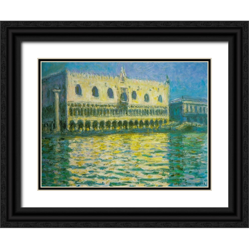 Monet, Claude 24x19 Black Ornate Wood Framed with Double Matting Museum ...