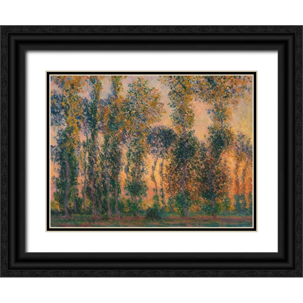 Monet, Claude 24x19 Black Ornate Wood Framed with Double Matting Museum ...