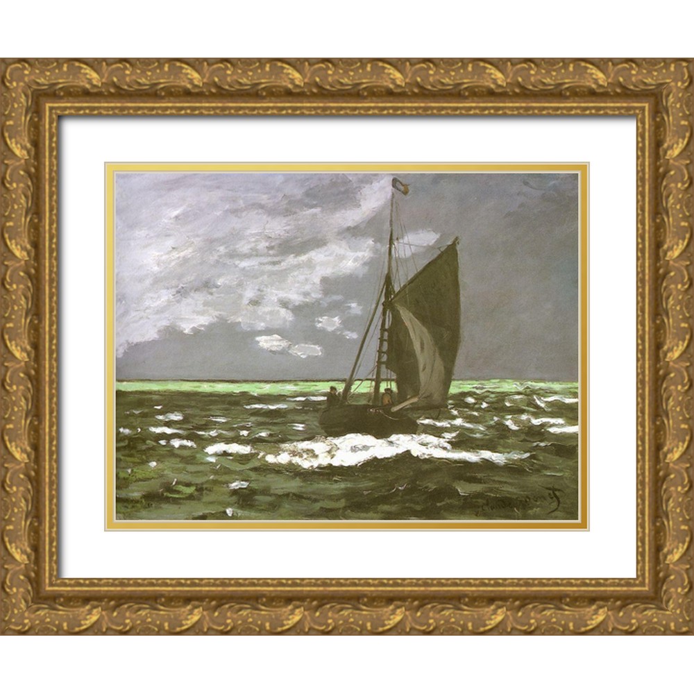 Monet, Claude 24x19 Gold Ornate Wood Framed with Double Matting Museum ...
