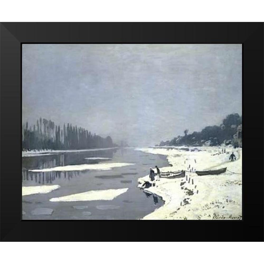 Monet, Claude 24x20 Black Modern Framed Museum Art Print Titled - Ice ...