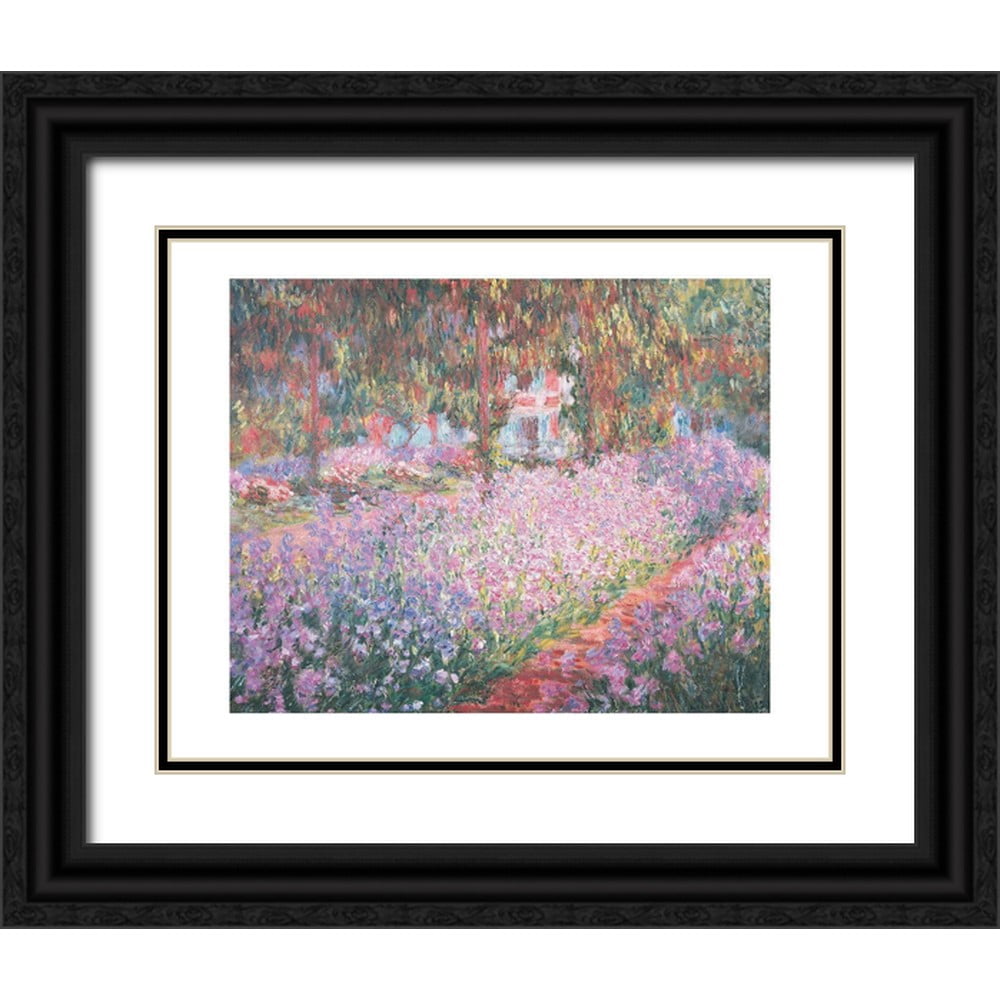 Monet, Claude 24x20 Black Ornate Wood Framed with Double Matting Museum ...
