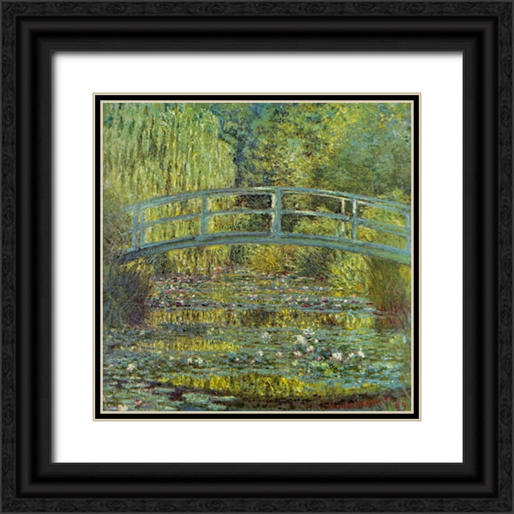 Monet, Claude 26x26 Black Ornate Wood Framed with Double Matting Museum ...
