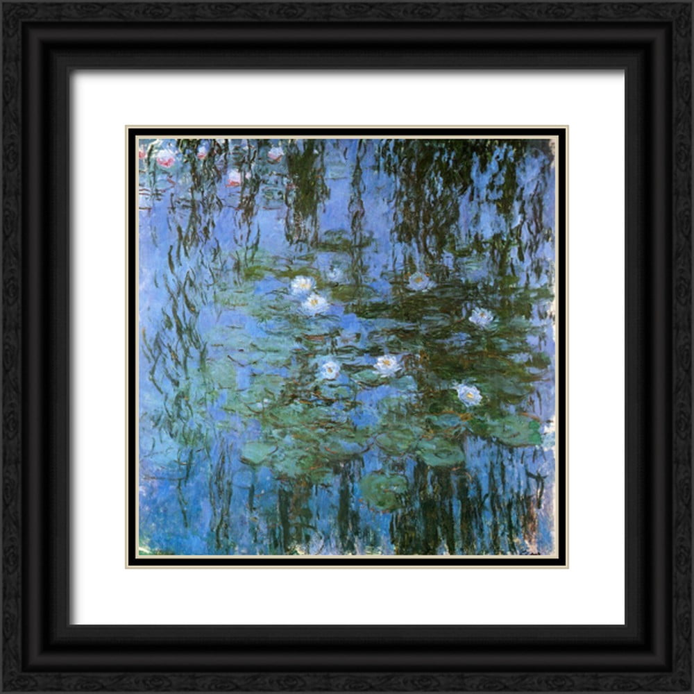 Monet, Claude 26x26 Black Ornate Wood Framed with Double Matting Museum ...