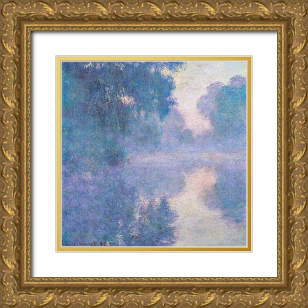 Monet, Claude 26x26 Gold Ornate Wood Framed with Double Matting Museum ...
