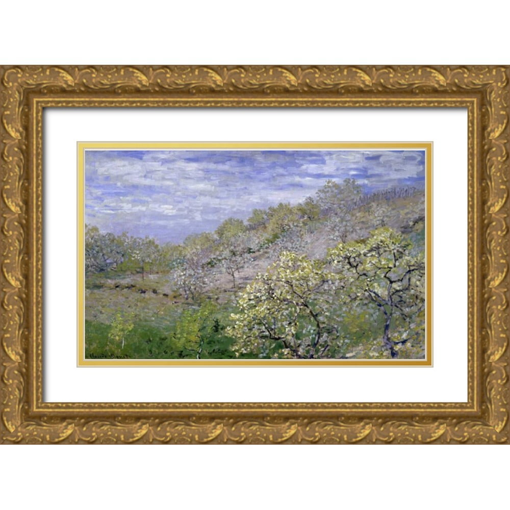 Monet, Claude 32x21 Gold Ornate Wood Framed with Double Matting Museum Art Print Titled - Trees ...