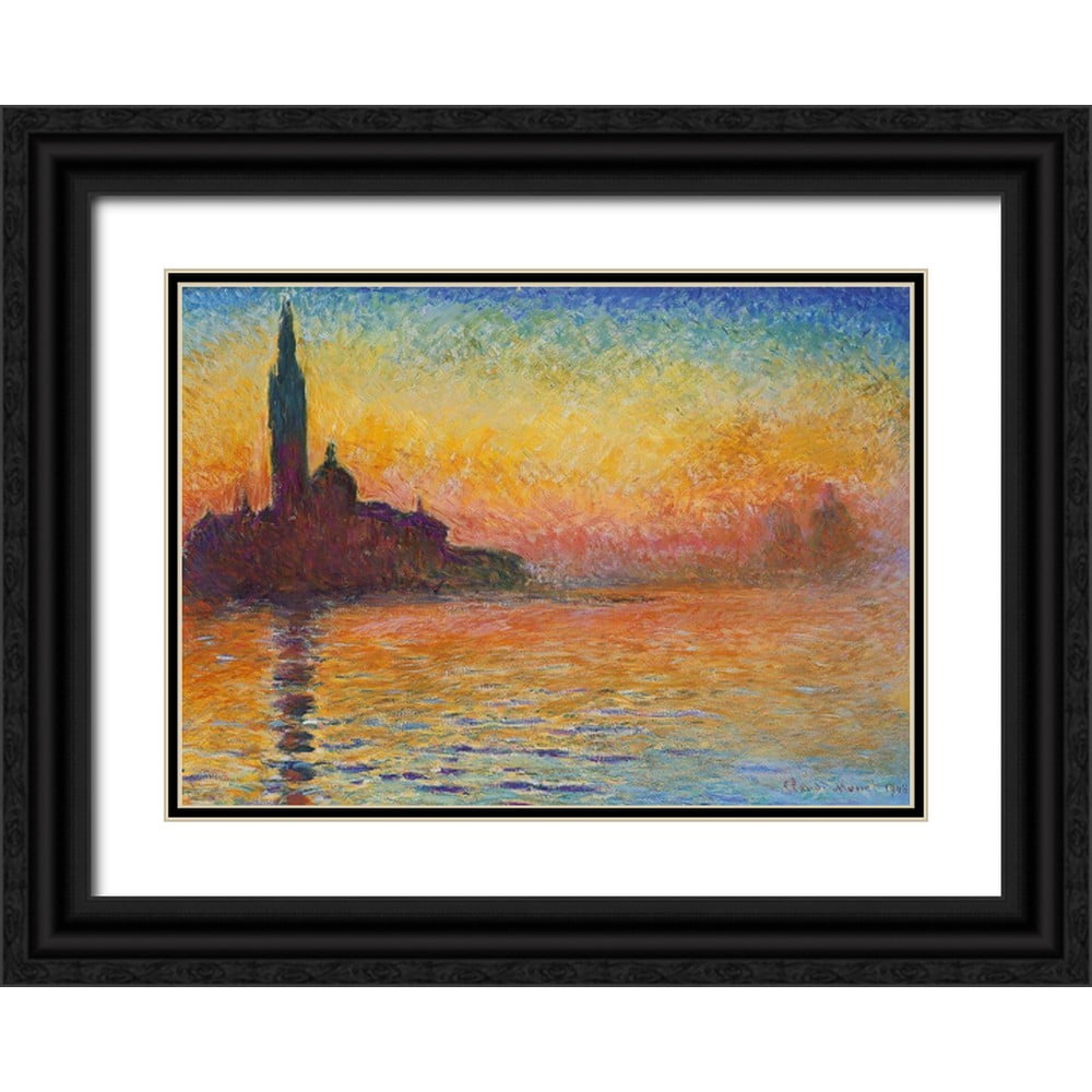 Monet, Claude 32x24 Black Ornate Wood Framed with Double Matting Museum ...