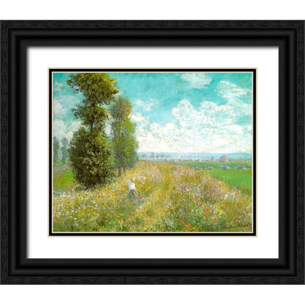 Monet, Claude 32x26 Black Ornate Wood Framed with Double Matting Museum ...