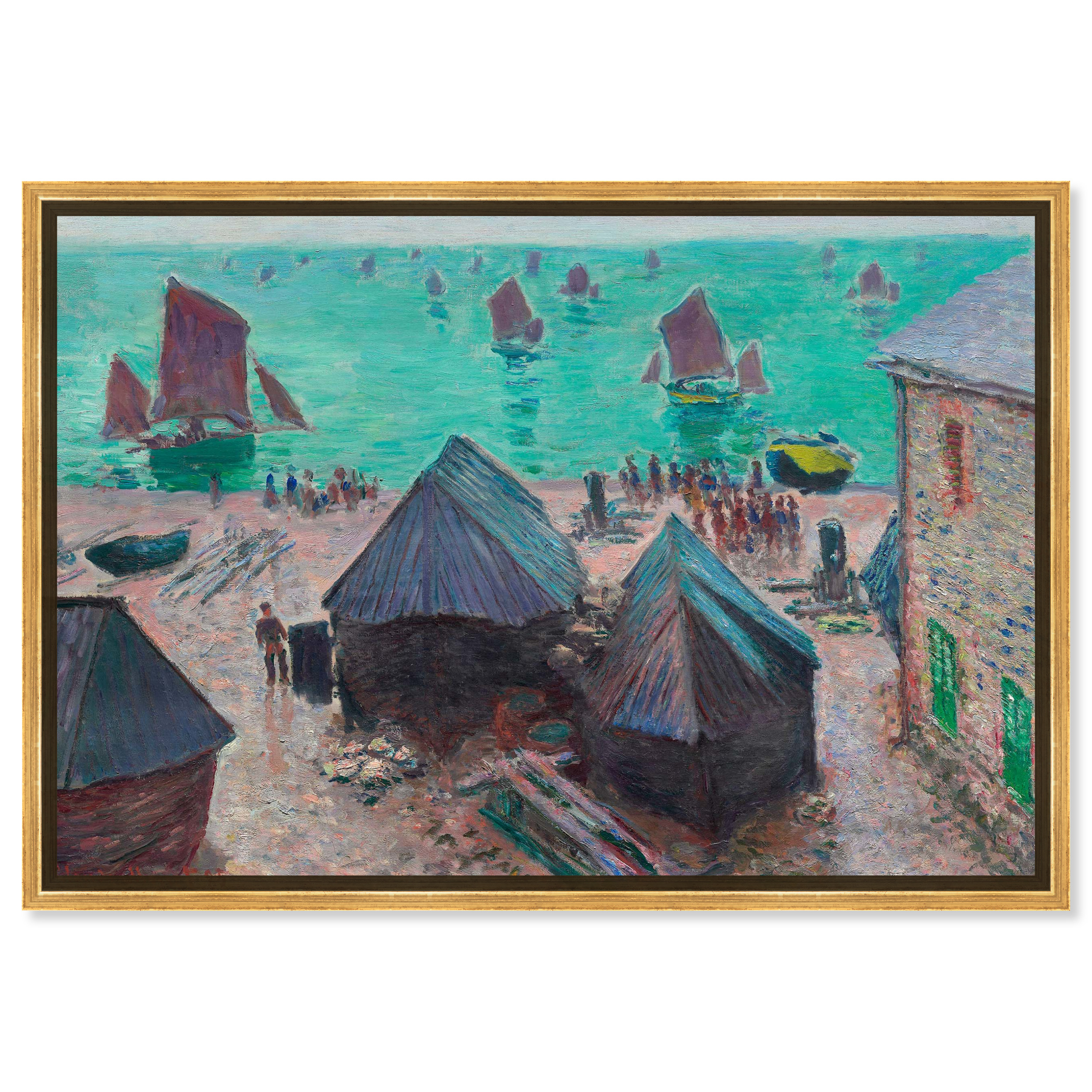 Monet-Departure Of The Boats Etretat Classic Monet Art Prints Canvas ...