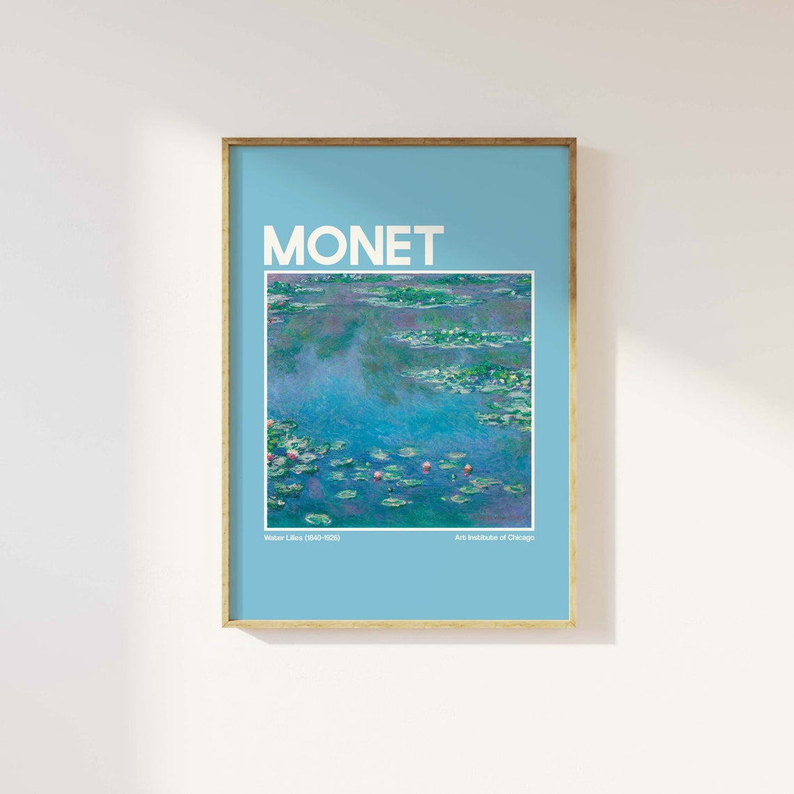 Monet Exhibition Poster Blue Claude Vintage French Art Impressionist ...