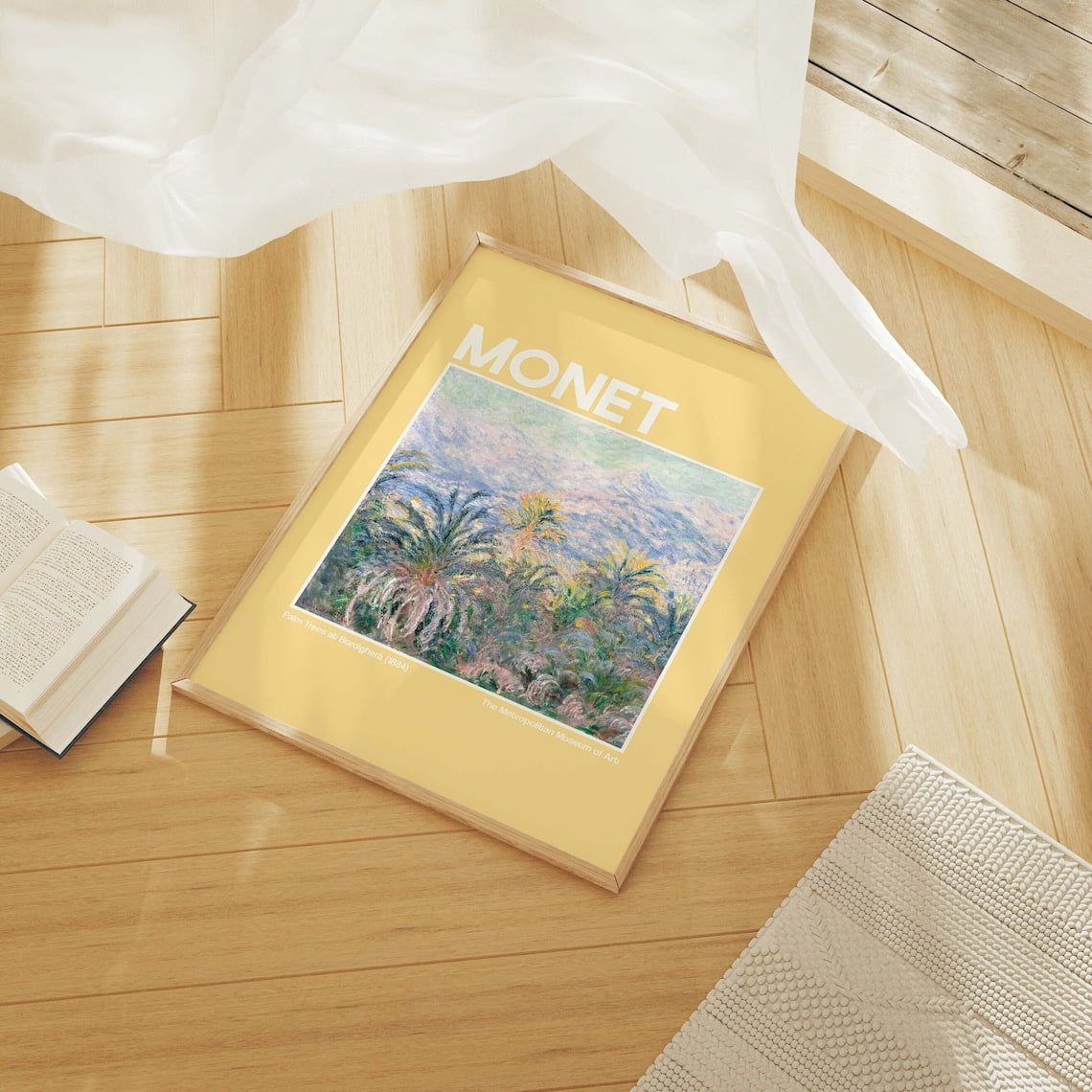 Monet Exhibition Poster Yellow Claude Vintage French Art Cute Trendy ...
