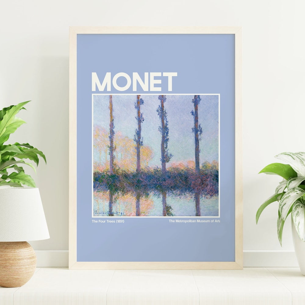 Monet Exhibition Print, Blue Claude Monet Vintage French Art, Cute ...