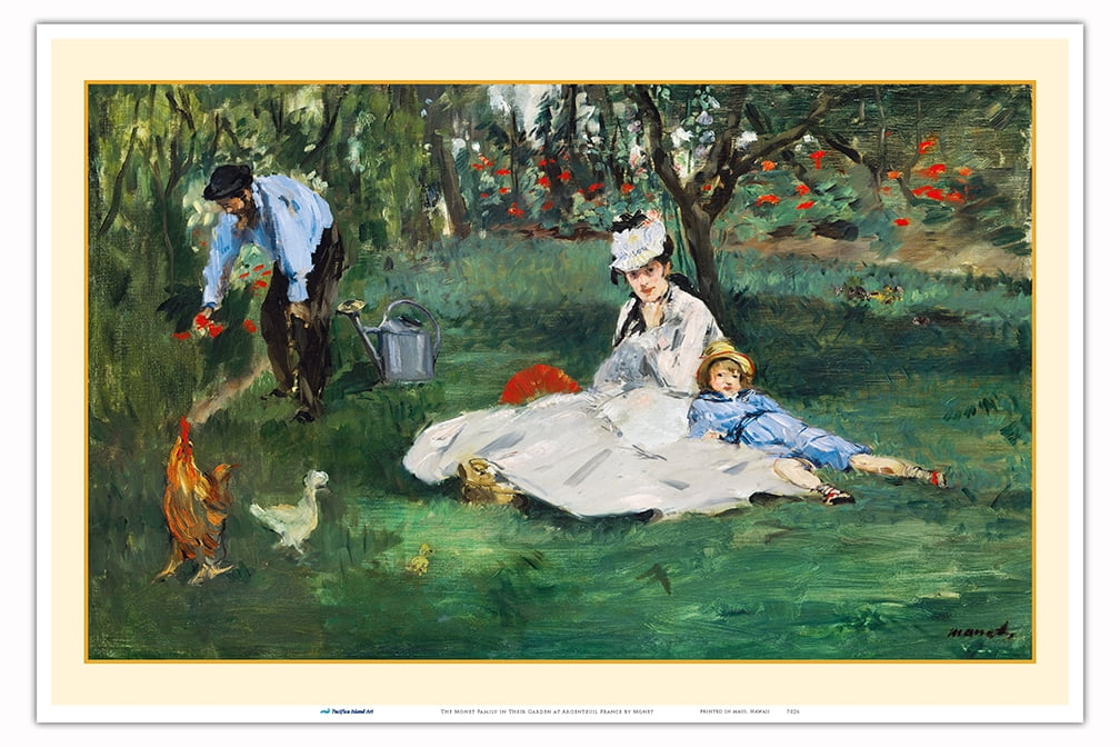 The Monet Family in Their Garden at Argenteuil France - From an ...