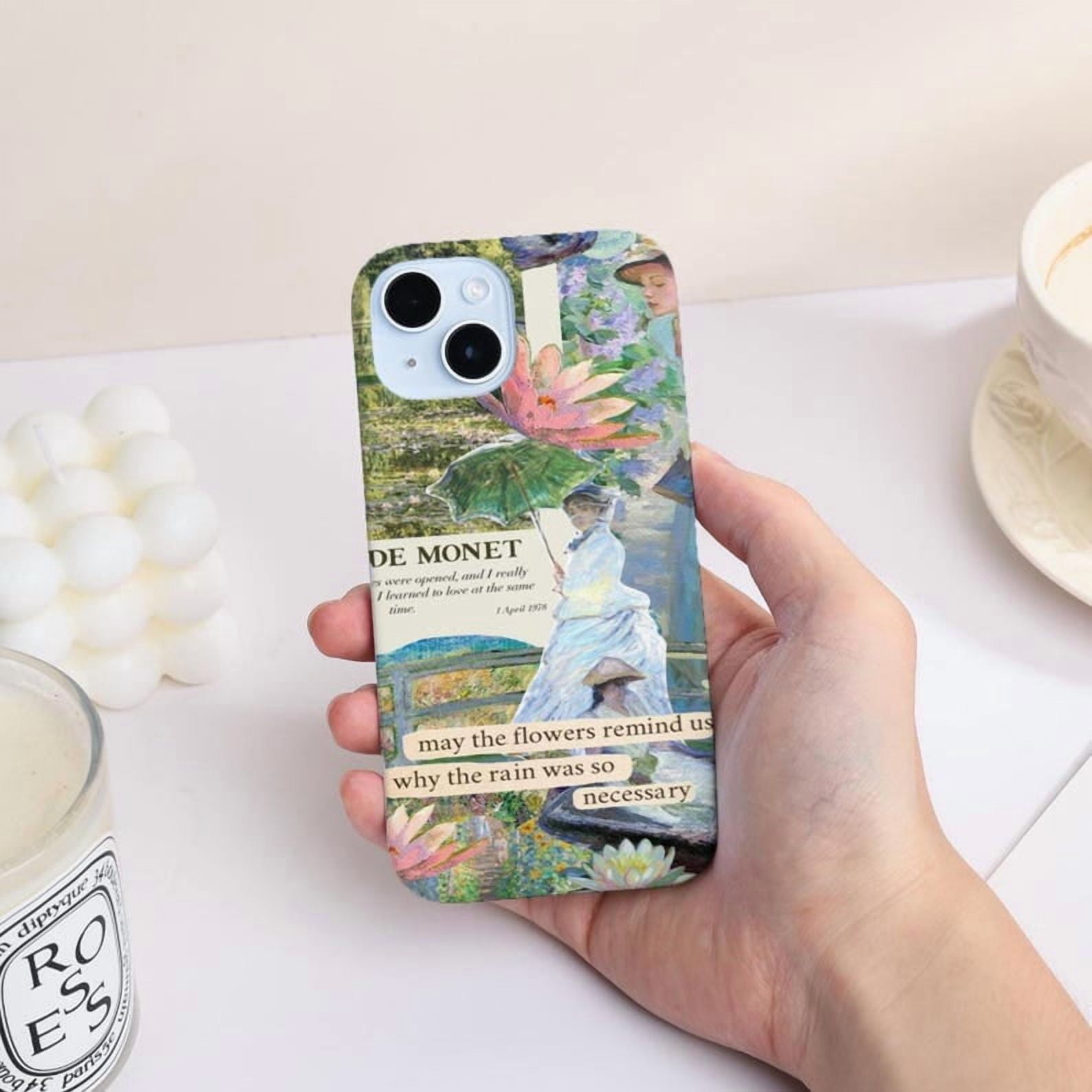 Monet Floral Quote Watercolor Artwork Phone Case Romantic Painting with ...