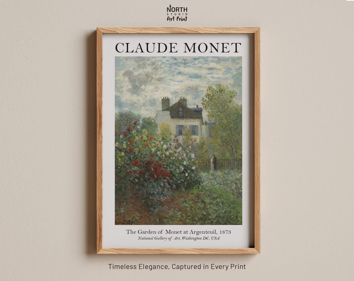 Monet Garden Print, Argenteuil House Painting, Claude Monet Artwork ...