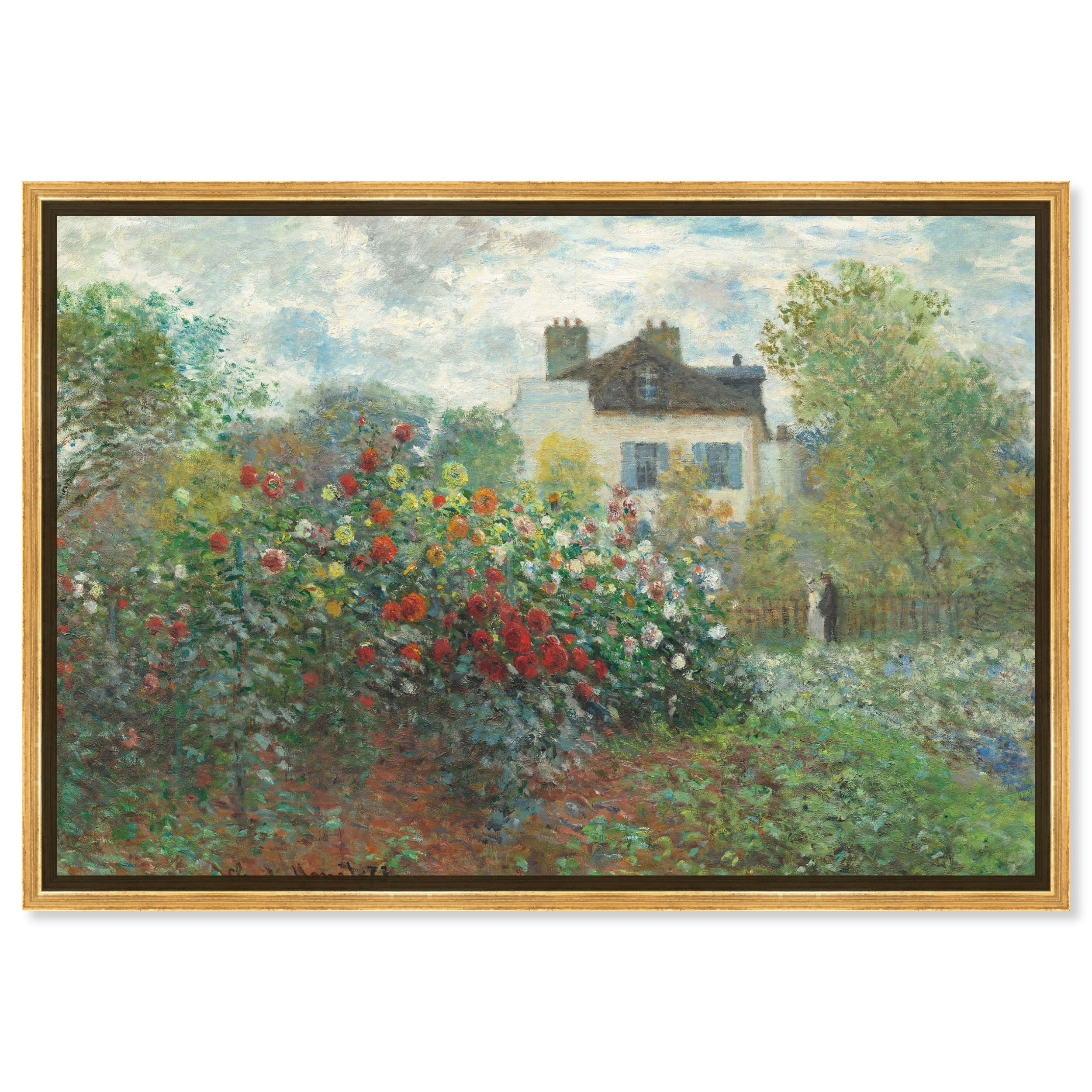 Monet-Garden With Dahlias Impressionism Classic Landscape Paintings ...