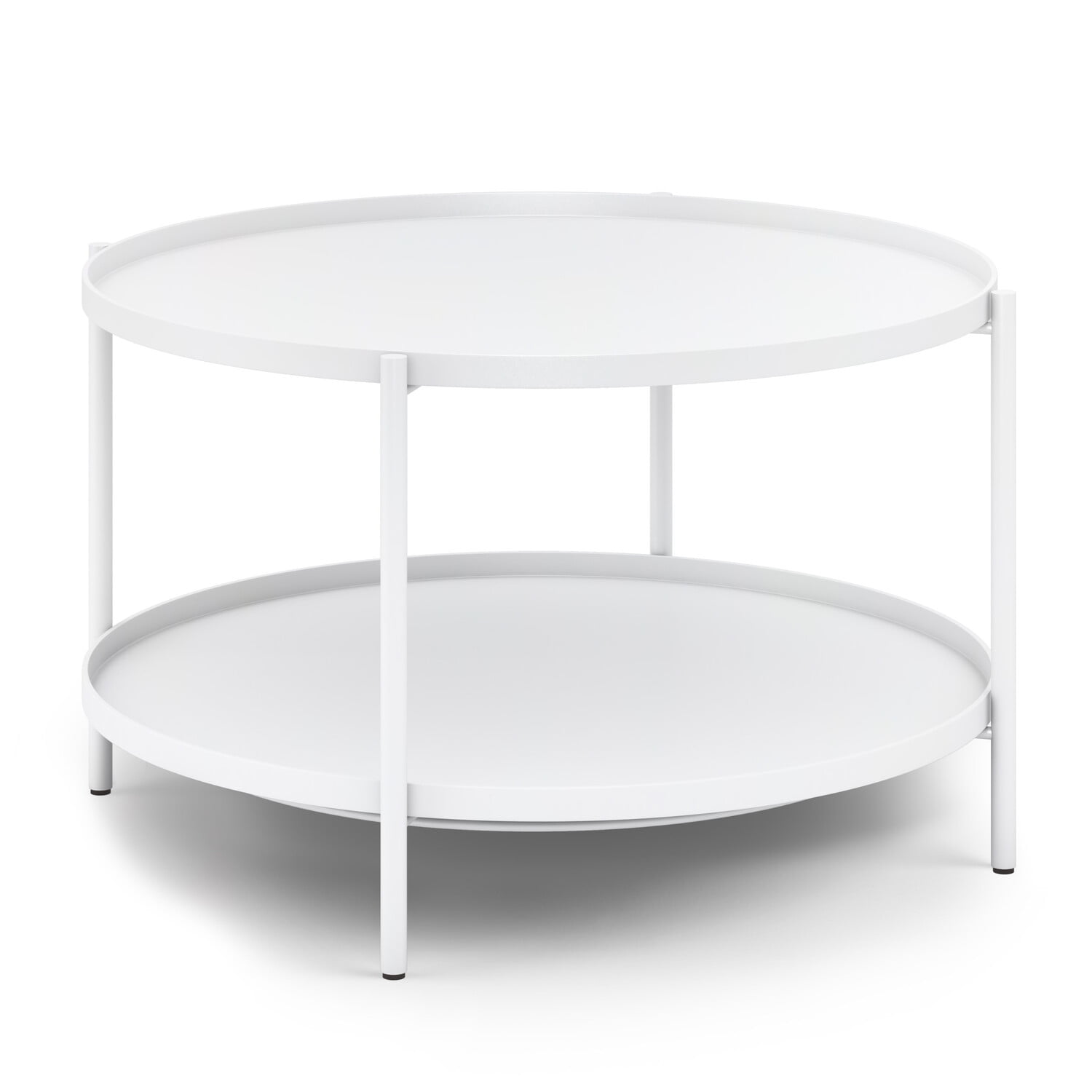 Monet Industrial 32 inch Wide Metal Metal Coffee Table in White ...