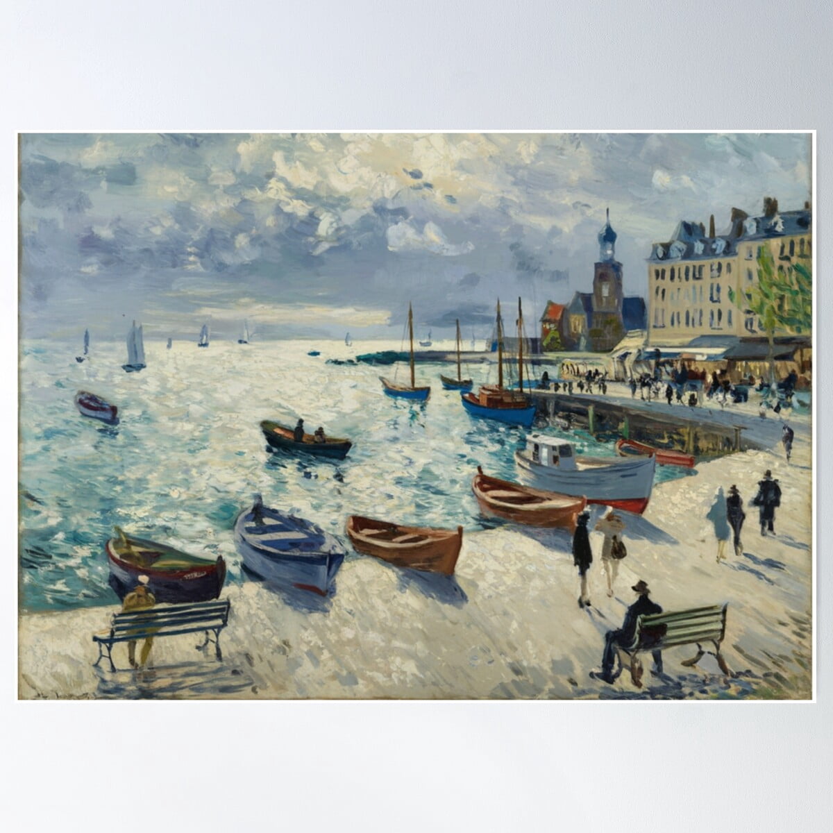 Monet-Inspired French Harbor Scene | Impressionist Coastal Painting ...