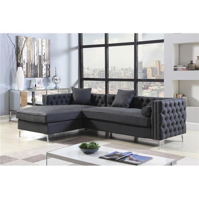 Monet Left Hand Facing Sectional Sofa L Shape - Black - Walmart.com