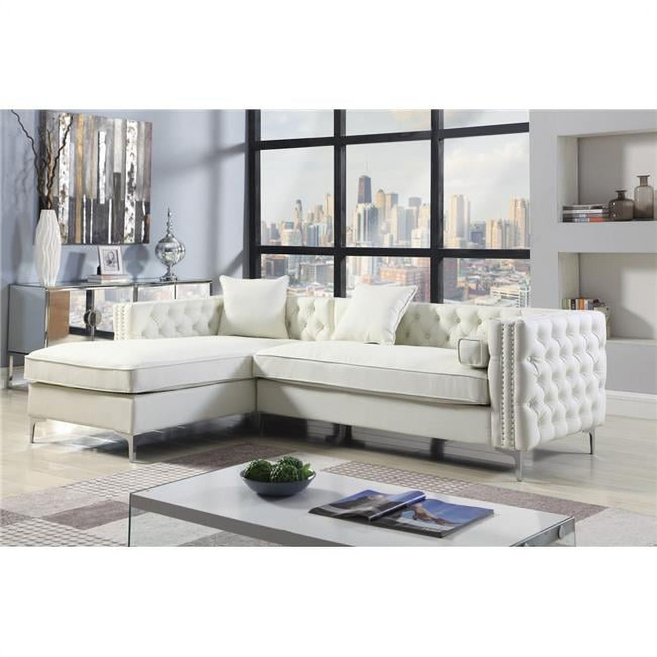 Monet Left Hand Facing Sectional Sofa L Shape - Cream - Walmart.com