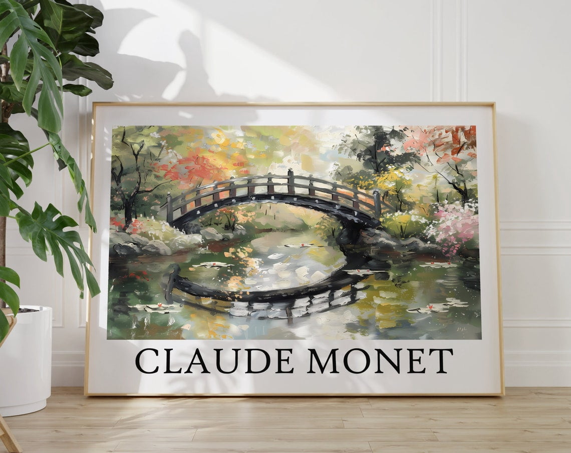 Monet Poster - The Bridge, Exhibition Art As Claude Monet Wall Art ...