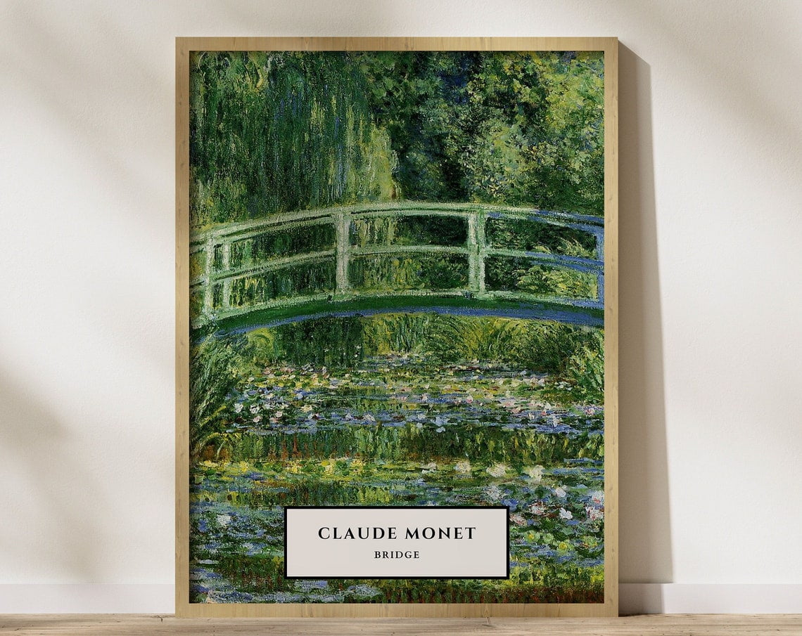 Monet Print - Bridge - Claude Monet Wall Art Poster - Monet Exhibition ...