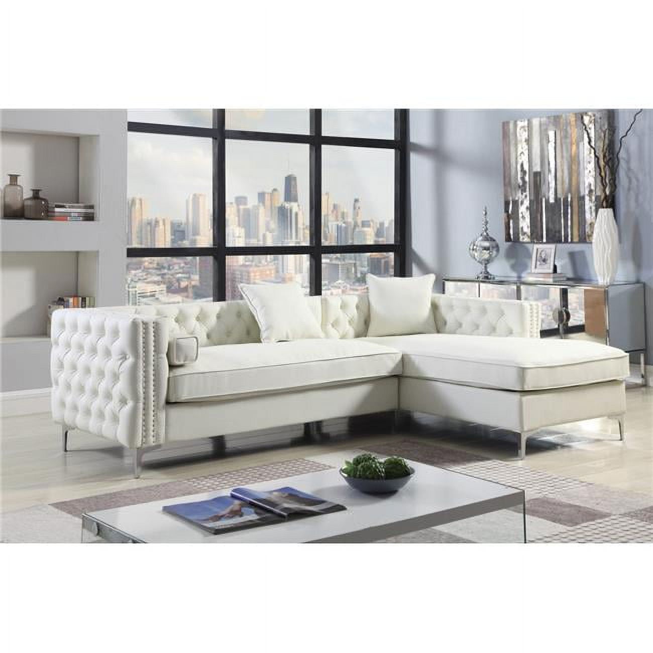 Monet Right Hand Facing Sectional Sofa L Shape - Cream - Walmart.com