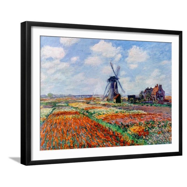 Monet Tulip Fields, 1886, Scenic World Culture Framed Art Print Wall ...