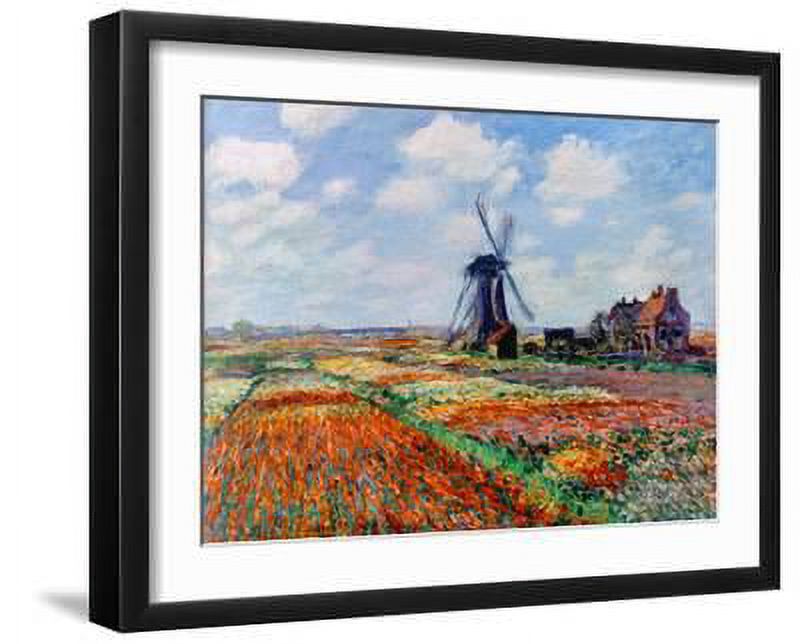 Monet Tulip Fields, 1886, Scenic World Culture Framed Art Print Wall ...