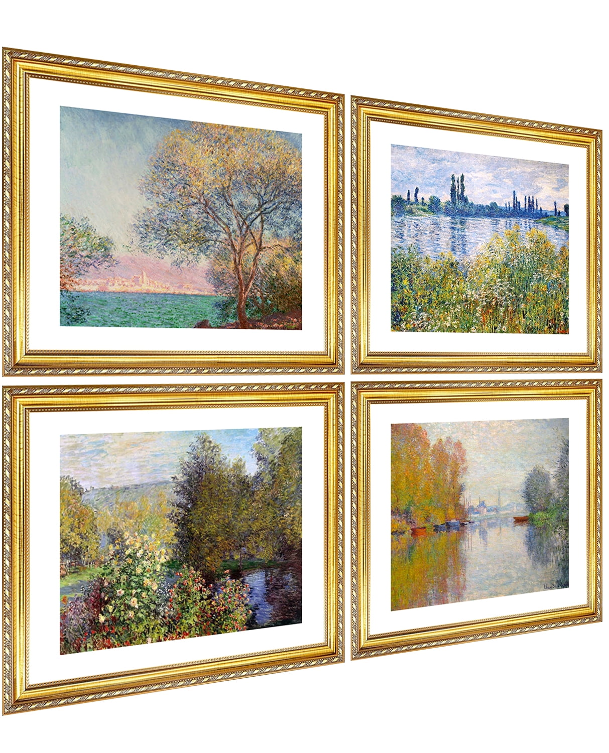 Monet Wall Art 4 Pcs,Claude Monet Print,Corner of The Garden Painting ...