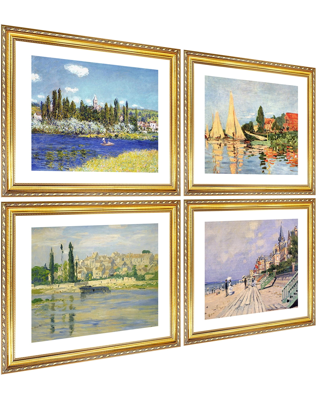 Monet Wall Art 4 Pcs,Claude Monet Print,Path In The Wheat Fields ...