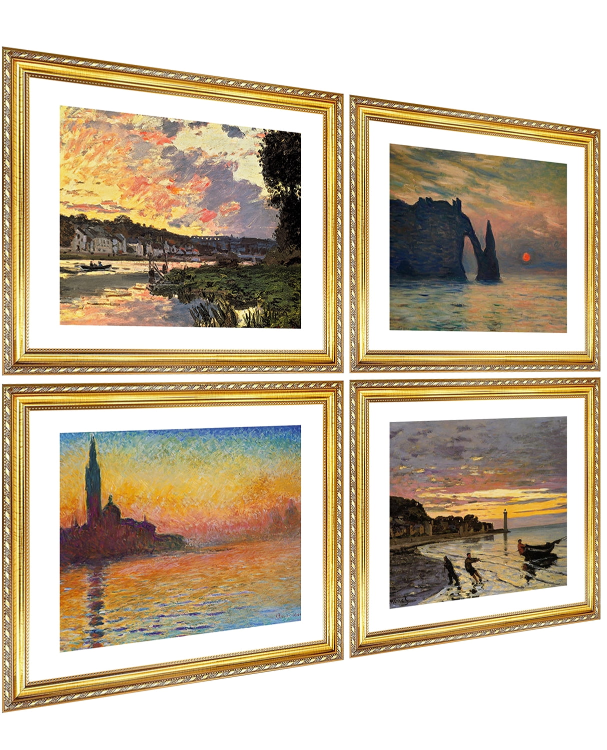 Monet Wall Art 4 Pcs,Claude Monet Print,San Giorgio Maggiore at Dusk ...