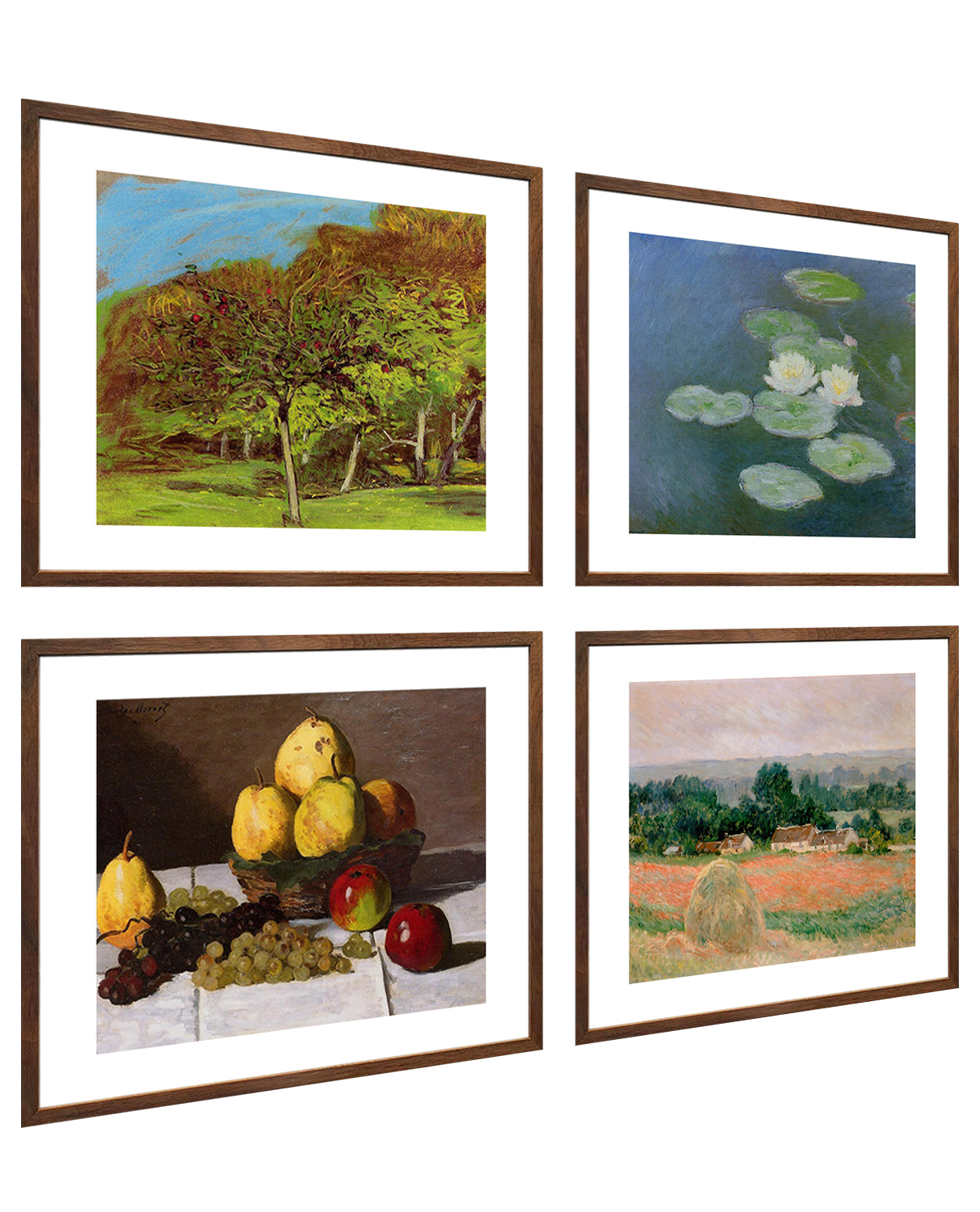 Monet Wall Art 4 Pcs,Claude Monet Print,Still Life Apples Painting ...