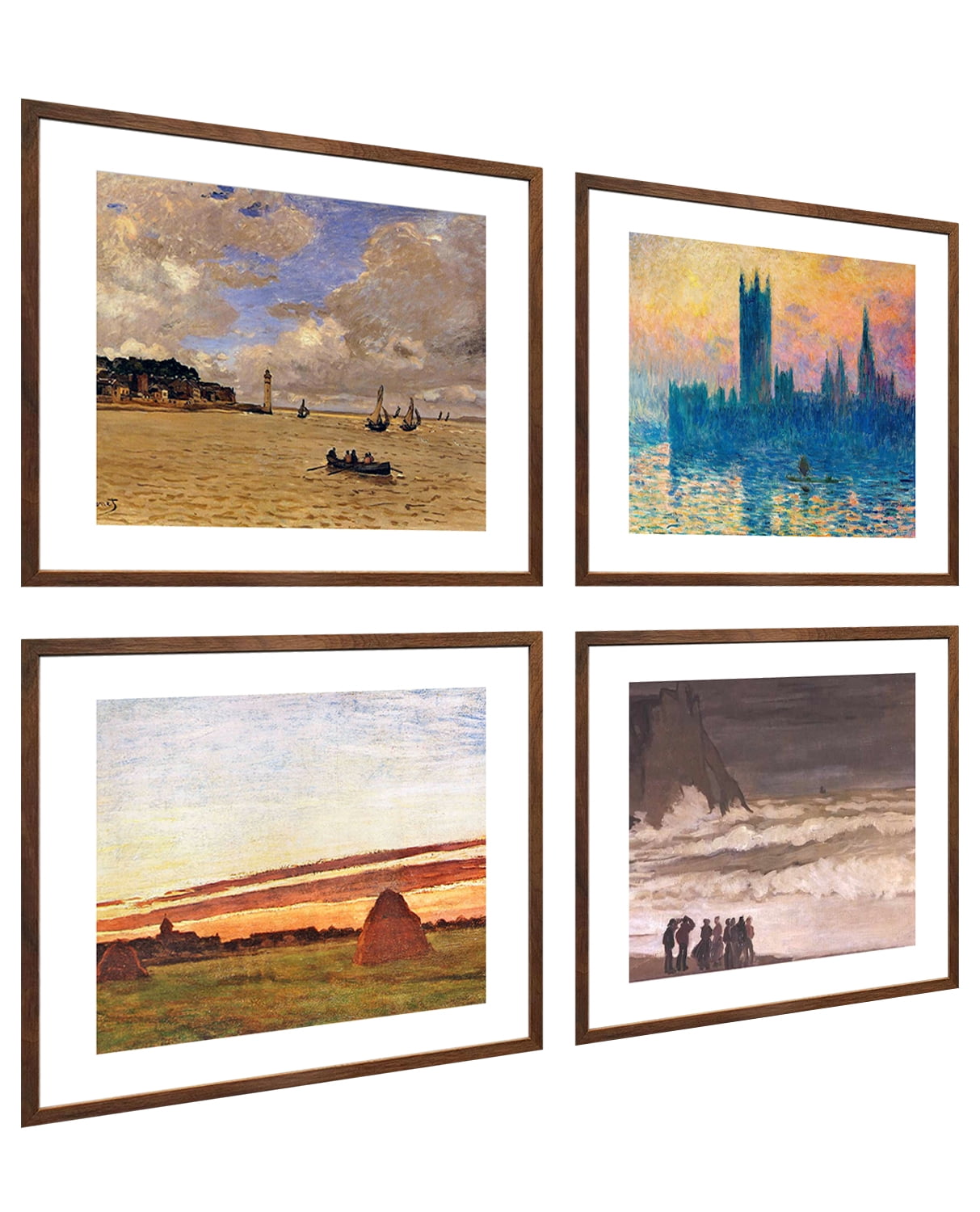 Monet Wall Art 4 Pcs,Claude Monet Print,The Houses of Parliament ...