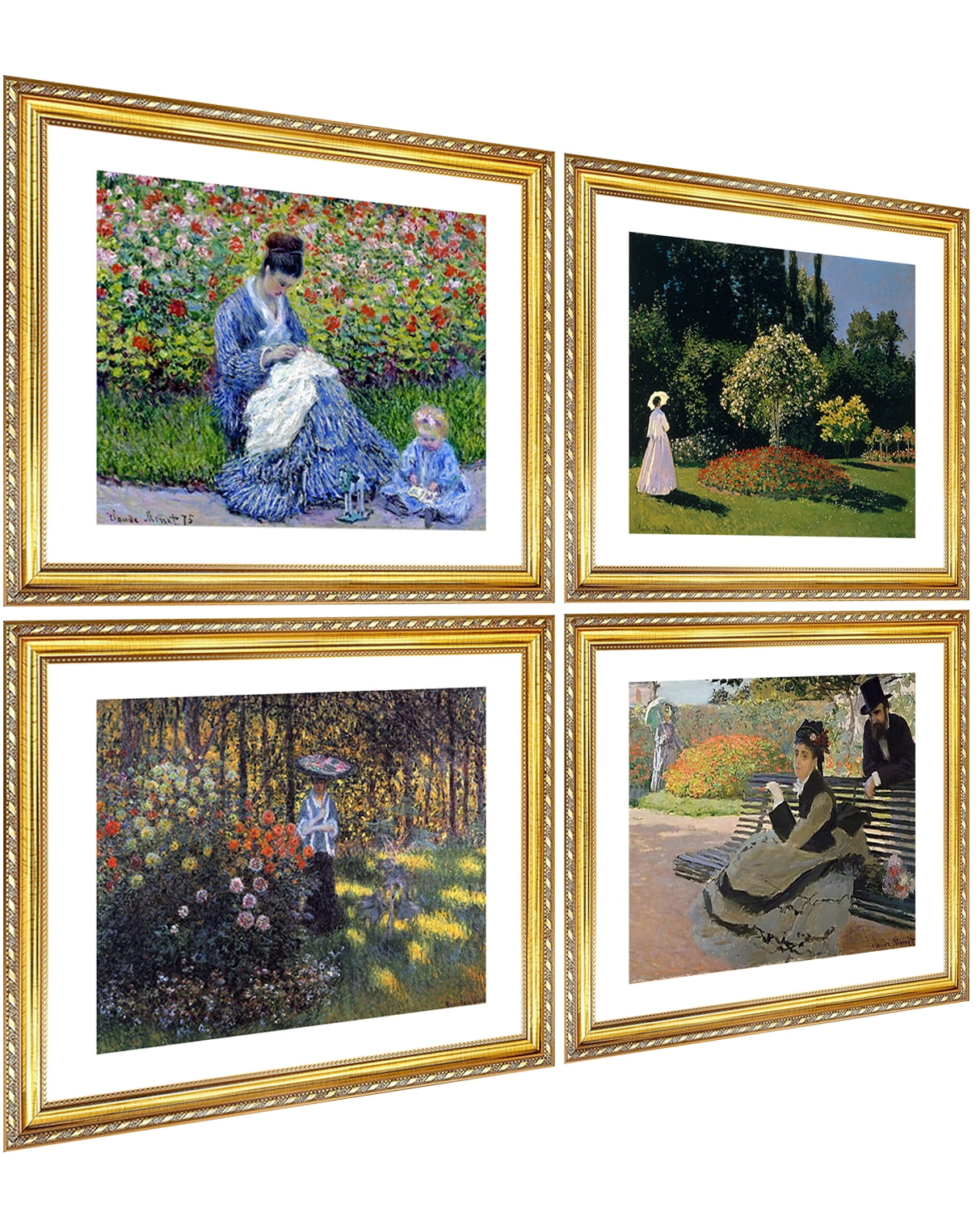 Monet Wall Art 4 Pcs,Claude Monet Print,The Seine Painting,Claude Monet ...