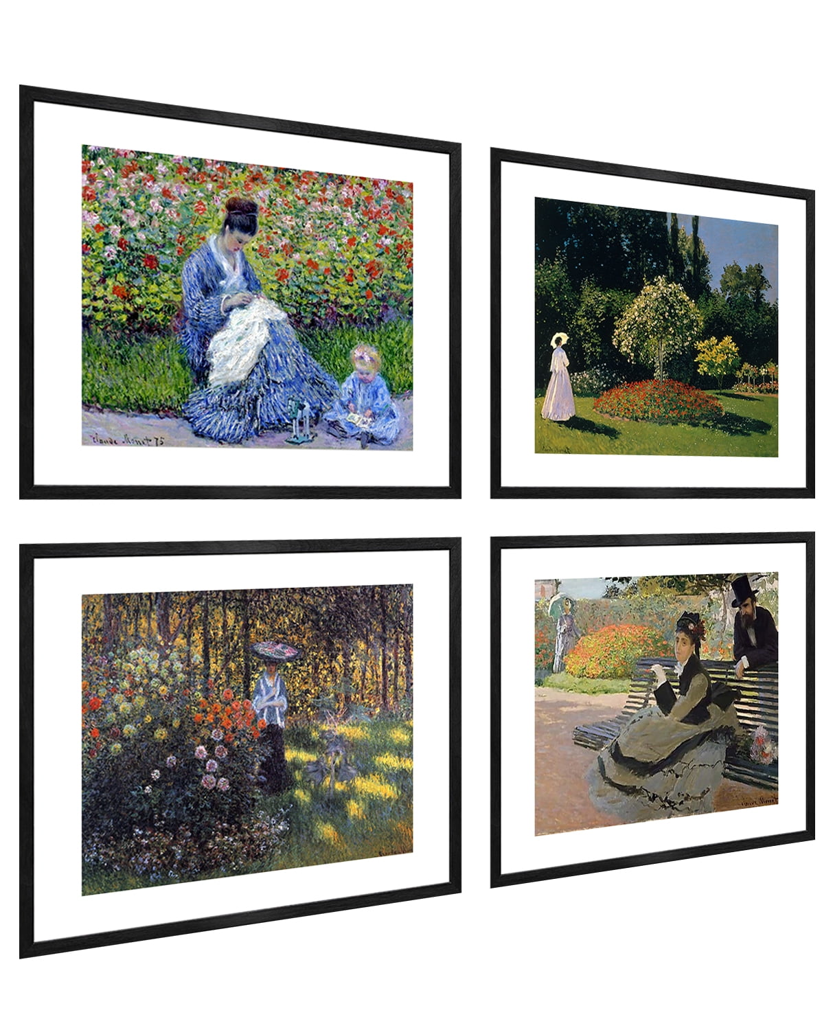 Monet Wall Art 4 Pcs,Claude Monet Print,The Seine Painting,Claude Monet ...