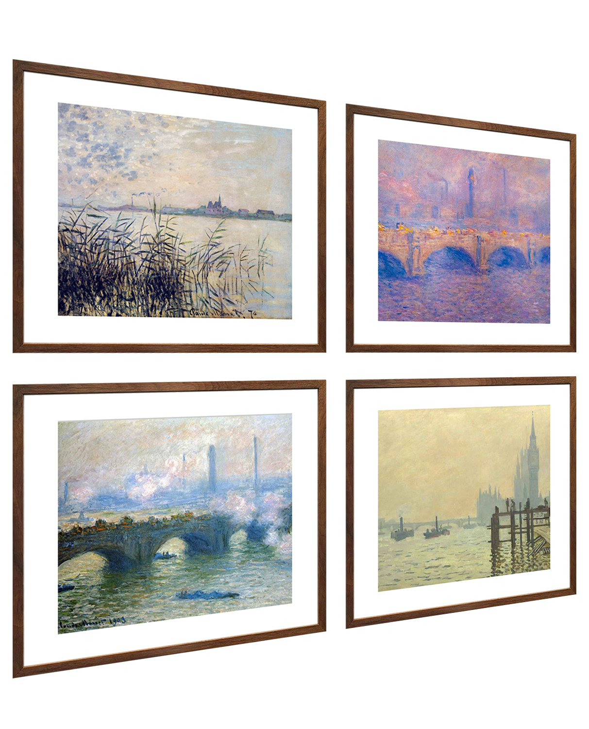 Monet Wall Art 4 Pcs,Claude Monet Print,Vetheuil Painting,Claude Monet ...