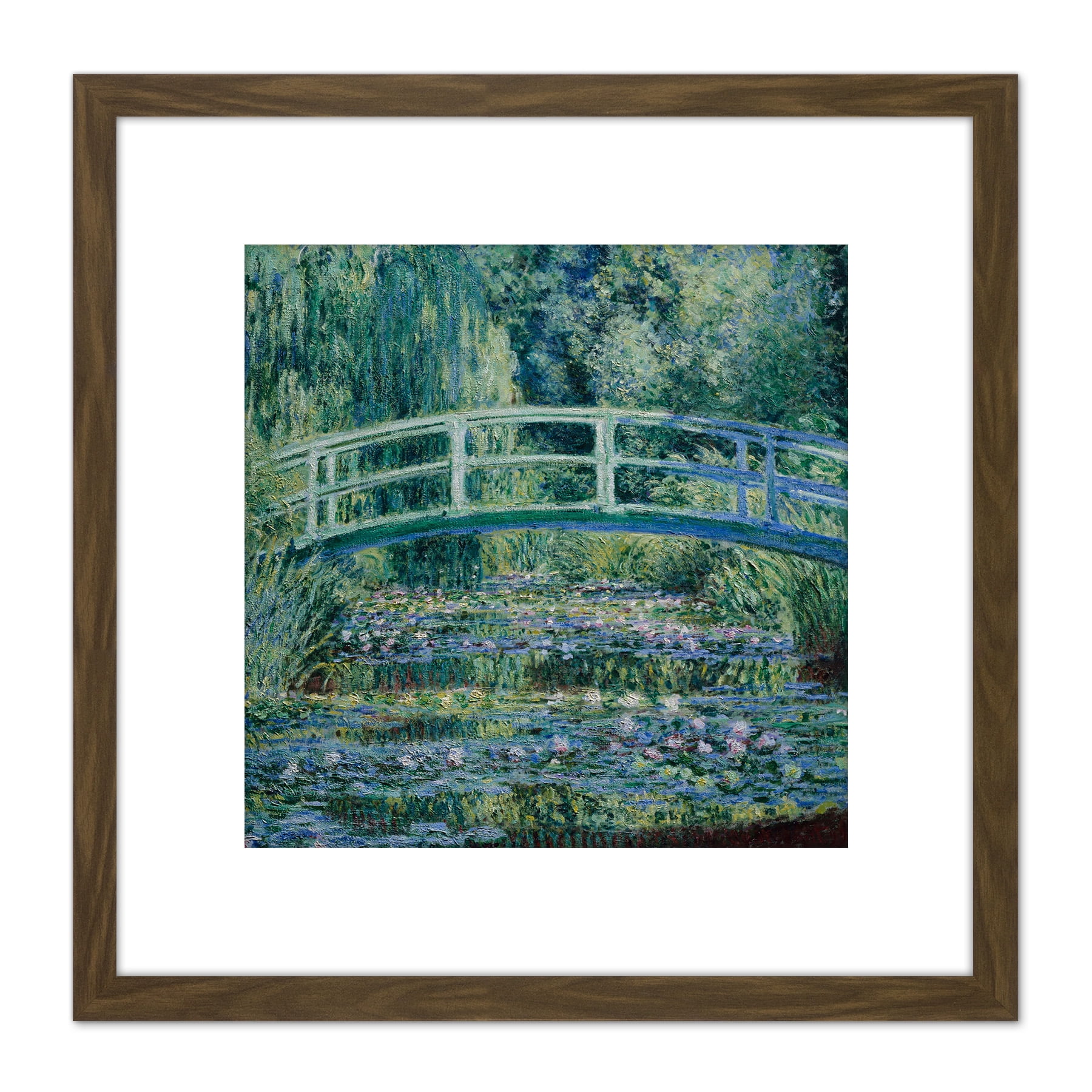 Monet Water Lilies Japanese Bridge Painting 8X8 Inch Square Wooden ...