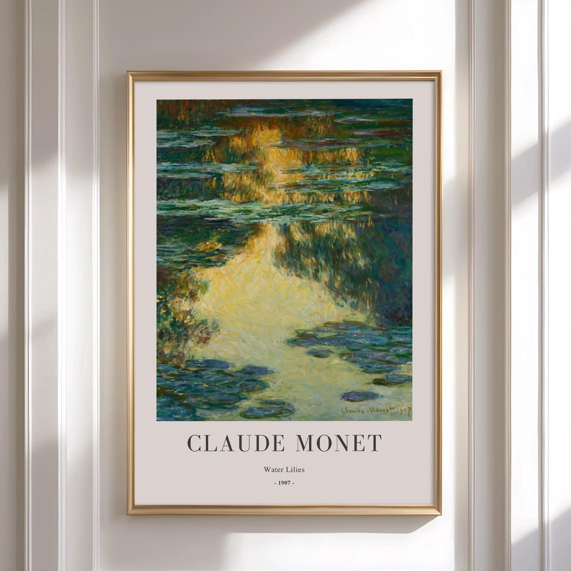Monet Water Lilies Vintage Landscape Wall Art, Unframed Paper Poster ...